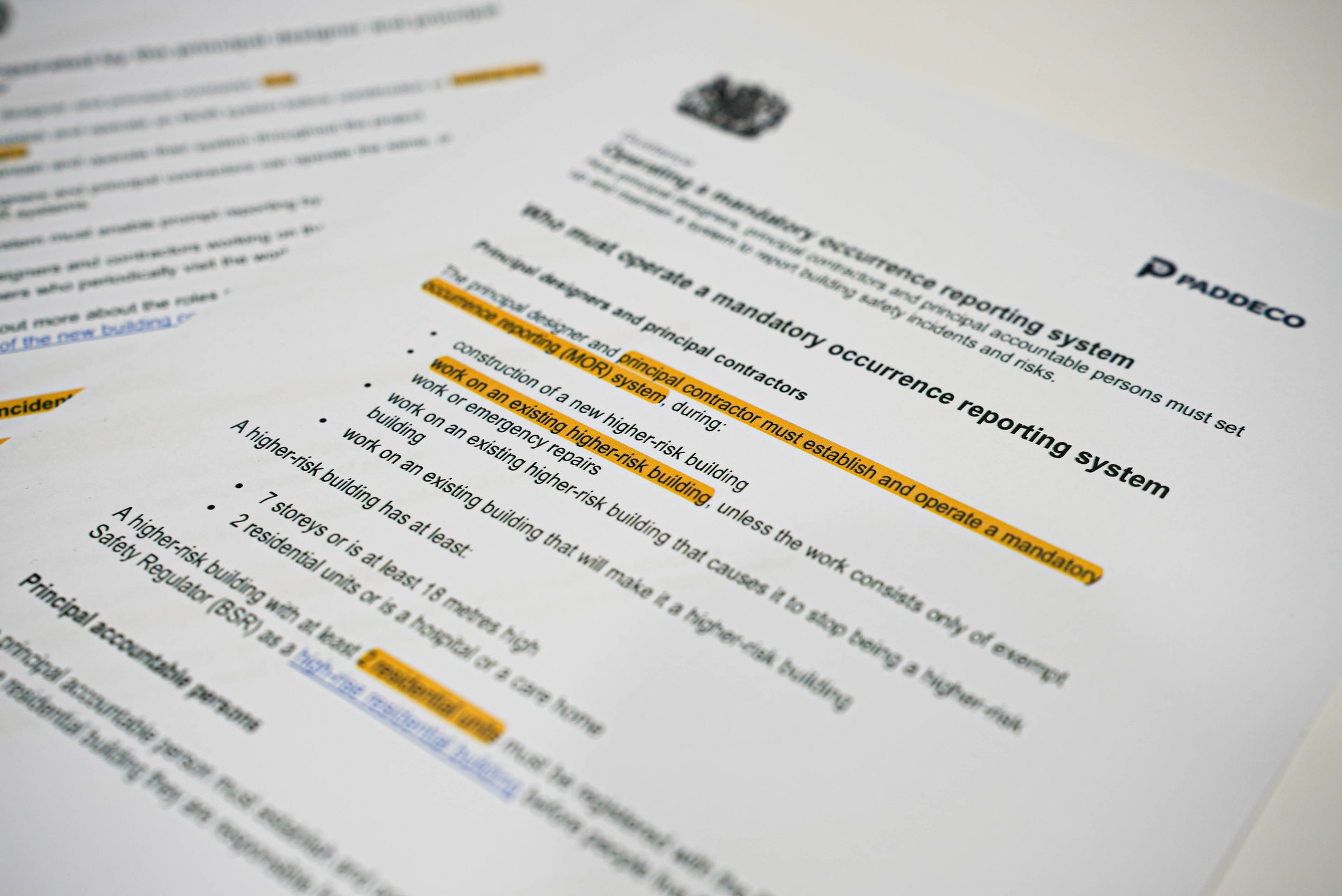 Mandatory Occurrence Reporting System A Guide To Reporting Safety Risks Under The Building